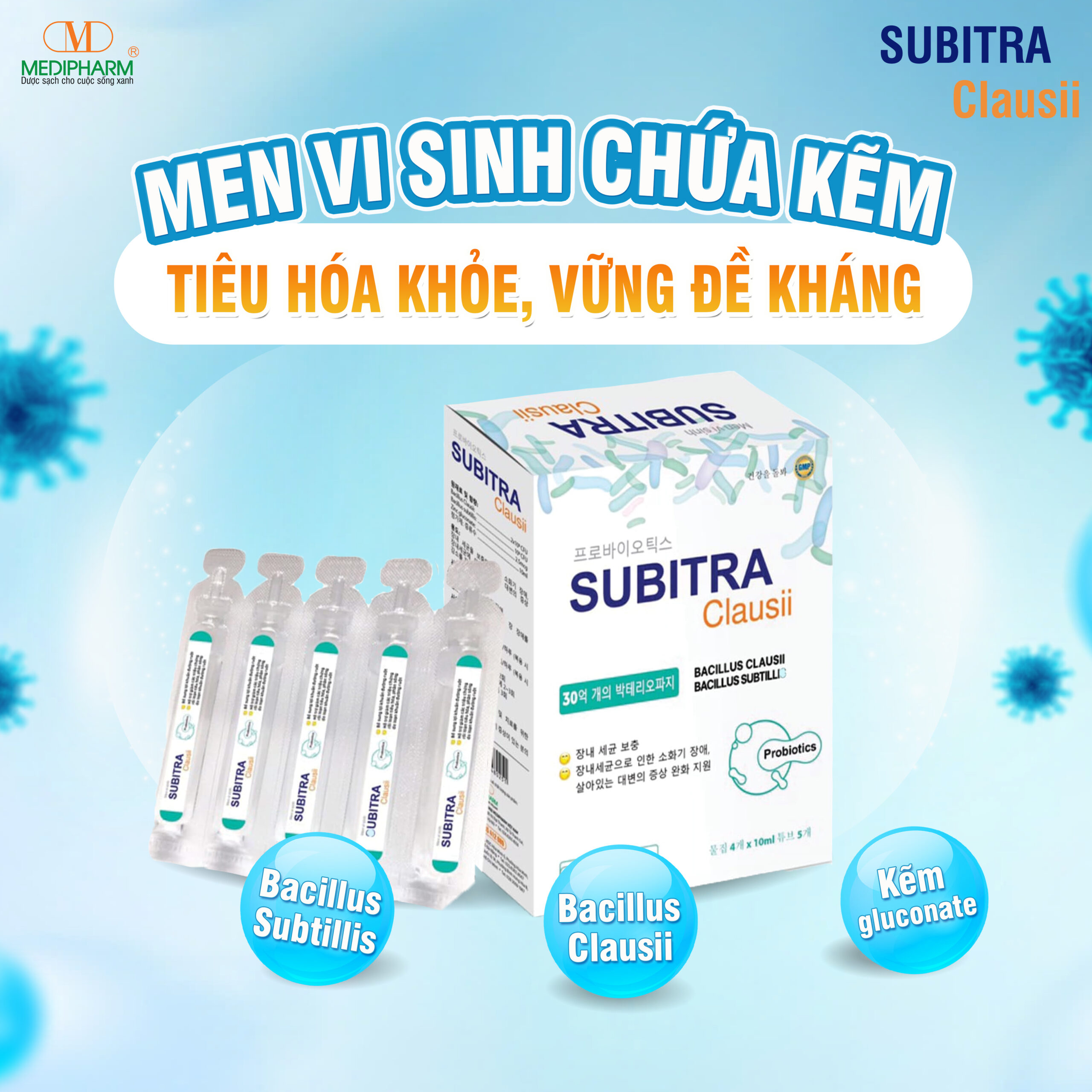 Men vi sinh Subitra Clausii - CÔNG TY CỔ PHẦN THƯƠNG MẠI MEDIPHARM VIỆT NAM